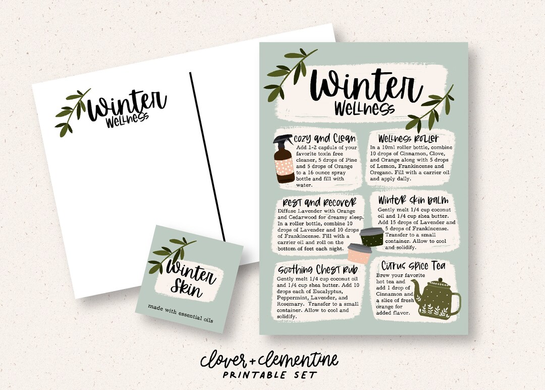 Download + Print | "winter Wellness With Essential Oils" Postcard and ...