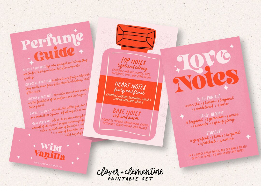 Download + Print | "love Notes Perfume Blends" Valentine 2023 Blends ...