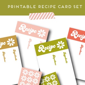 Download + Print | Vintage Retro Recipe and Sample Card | Stickers ...