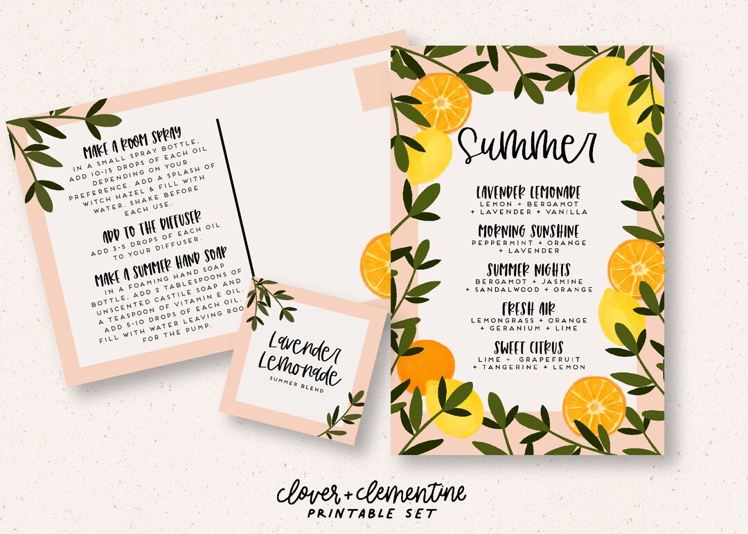 Download + Print | "summer Blends" Card and Label Set | Summer Blends ...
