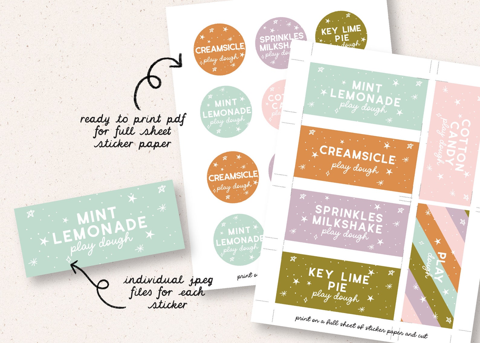 Download Print Play Dough Recipes and Stickers Etc. | Etsy