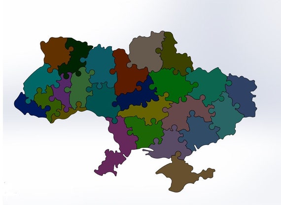 Ukraine Puzzle Map Instant Download Dwgdxf - Etsy