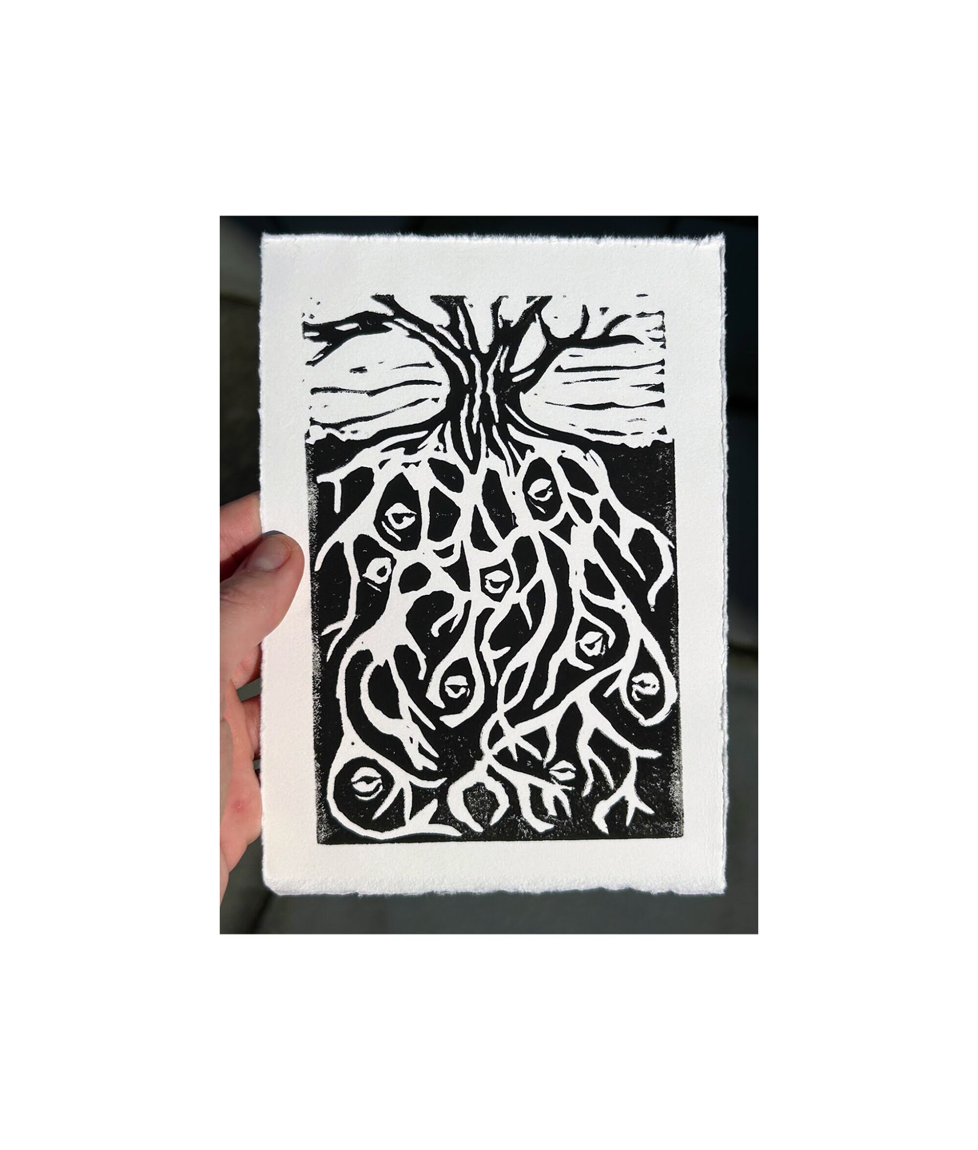 Eyes Below Original Linocut Print - Etsy