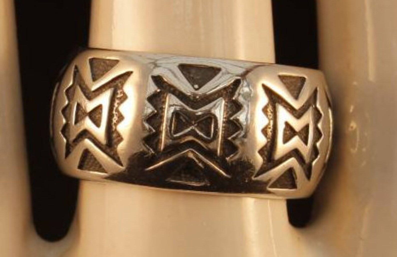 Large Vintage Silver Tribal Mans Ring. Vintage silver ring | Etsy