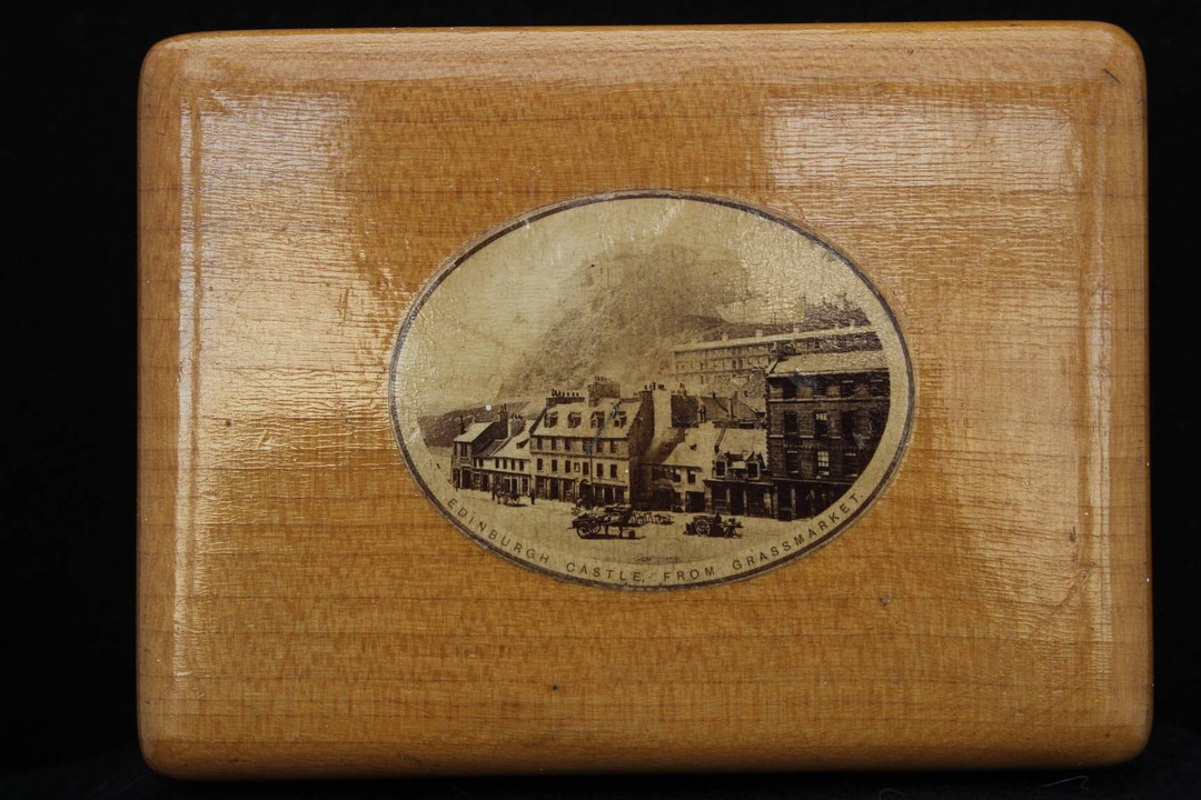 Antique Victorian Sycamore Mauchline Ware Trinket Box. Antique ...