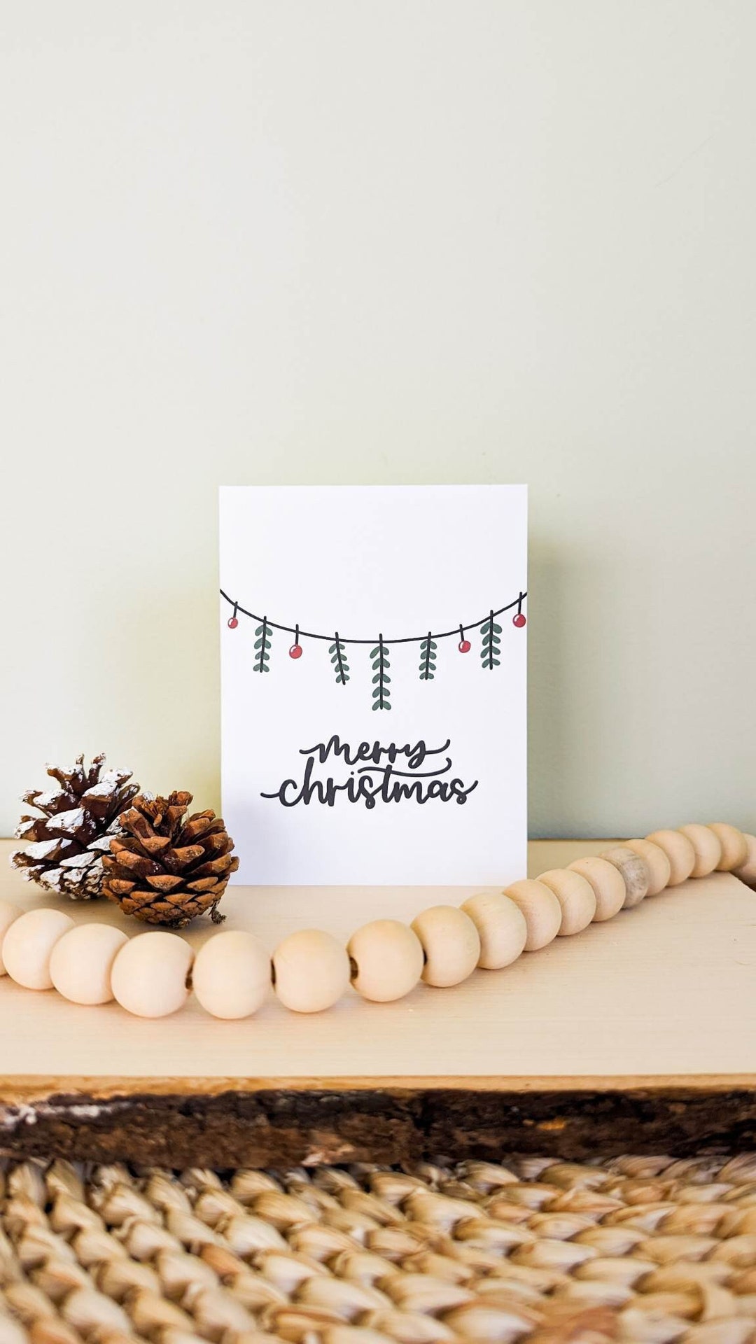 Handmade Calligraphy Christmas Card Set: Minimal Floral Design - Etsy