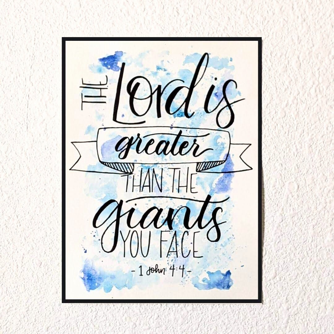CUSTOM Calligraphy Sign, Bible Verse Watercolor Quote Sign ...