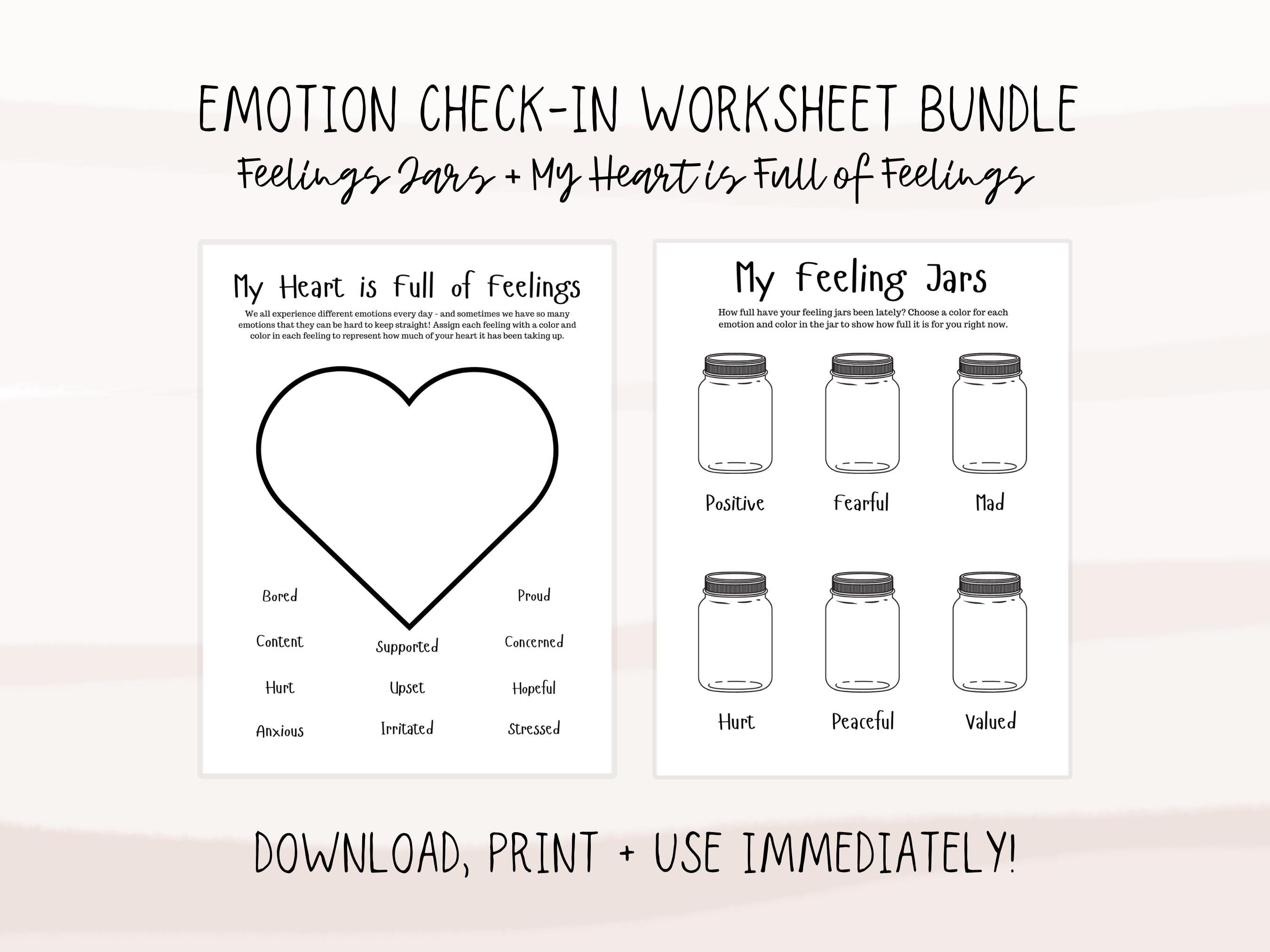 Feelings Check-in Sheet: Kids Emotions Identification Worksheet ...