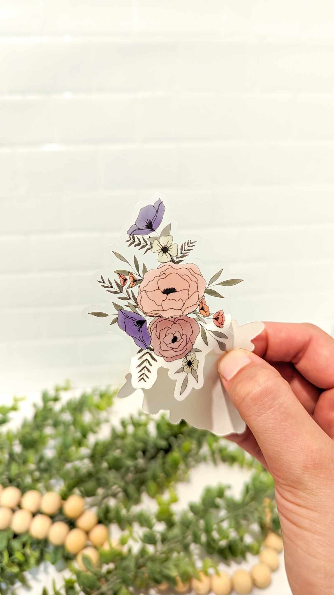 Cute Fall Aesthetic Sticker Pack, Clear Floral Sticker for Autumn, Cute ...