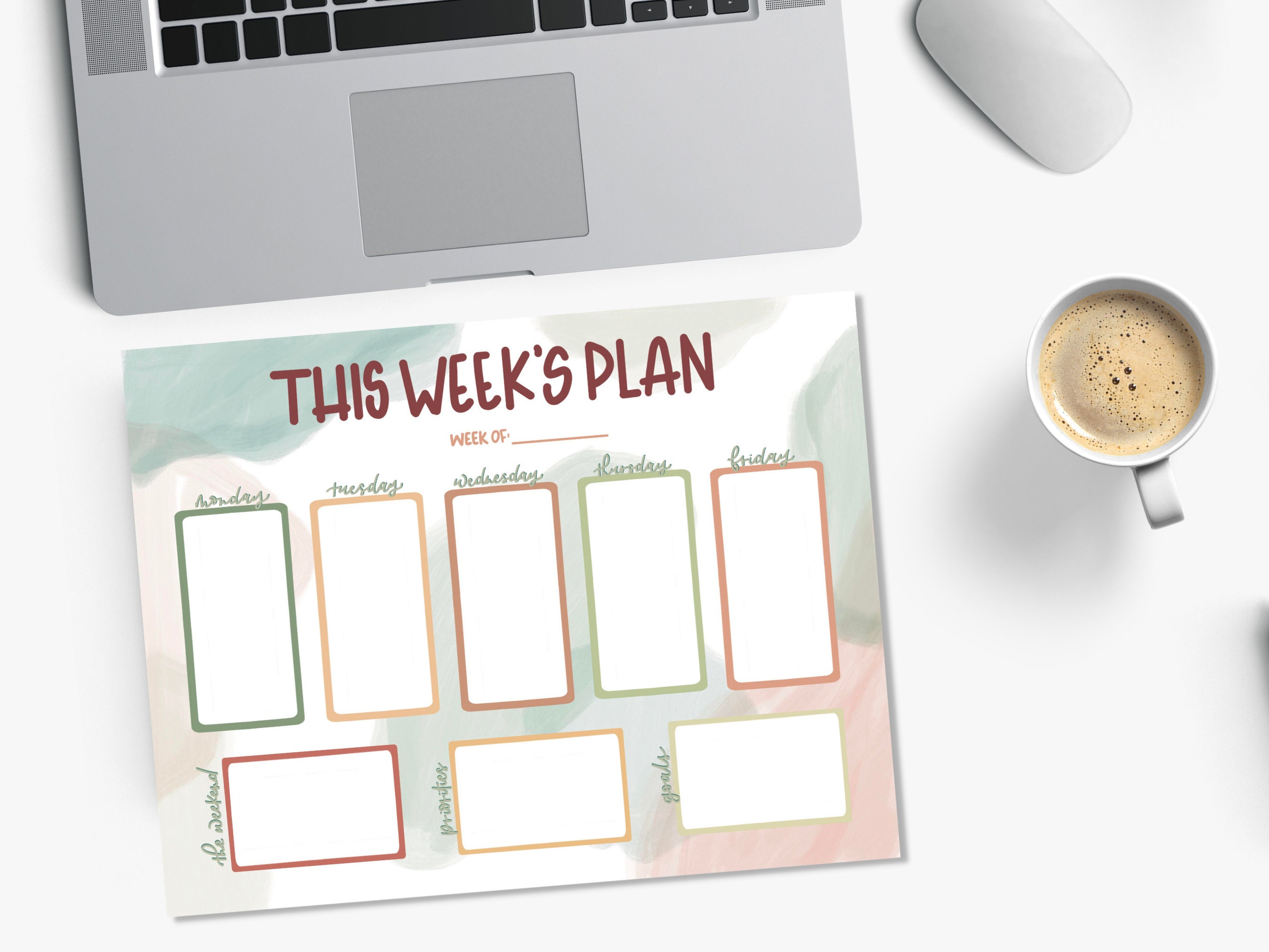 Weekly Planner Printable, Undated Weekly Schedule Digital Download ...