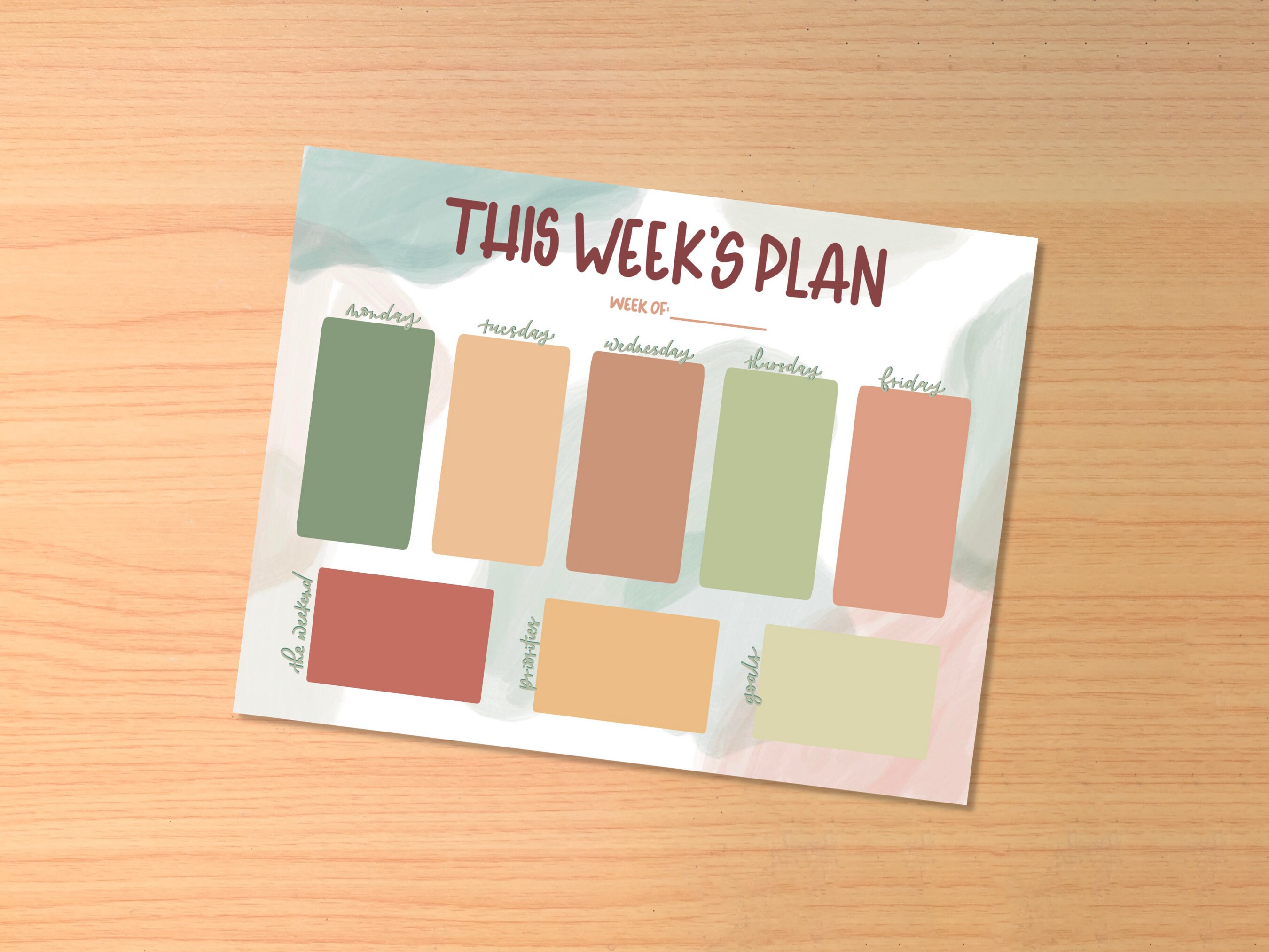 Weekly Planner Printable Undated Weekly Schedule Digital - Etsy