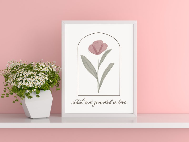 Rooted and Grounded in Love Calligraphy Scripture Art Custom Bible ...