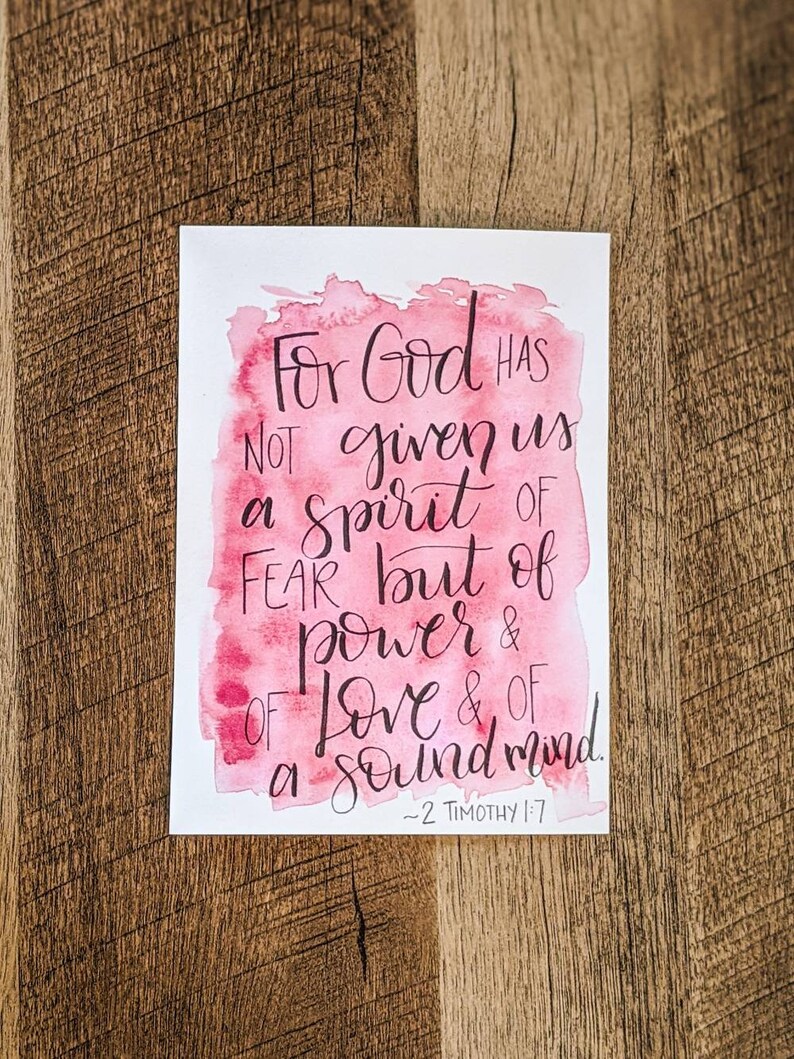 CUSTOM Calligraphy Sign Bible Verse Postcard Watercolor | Etsy