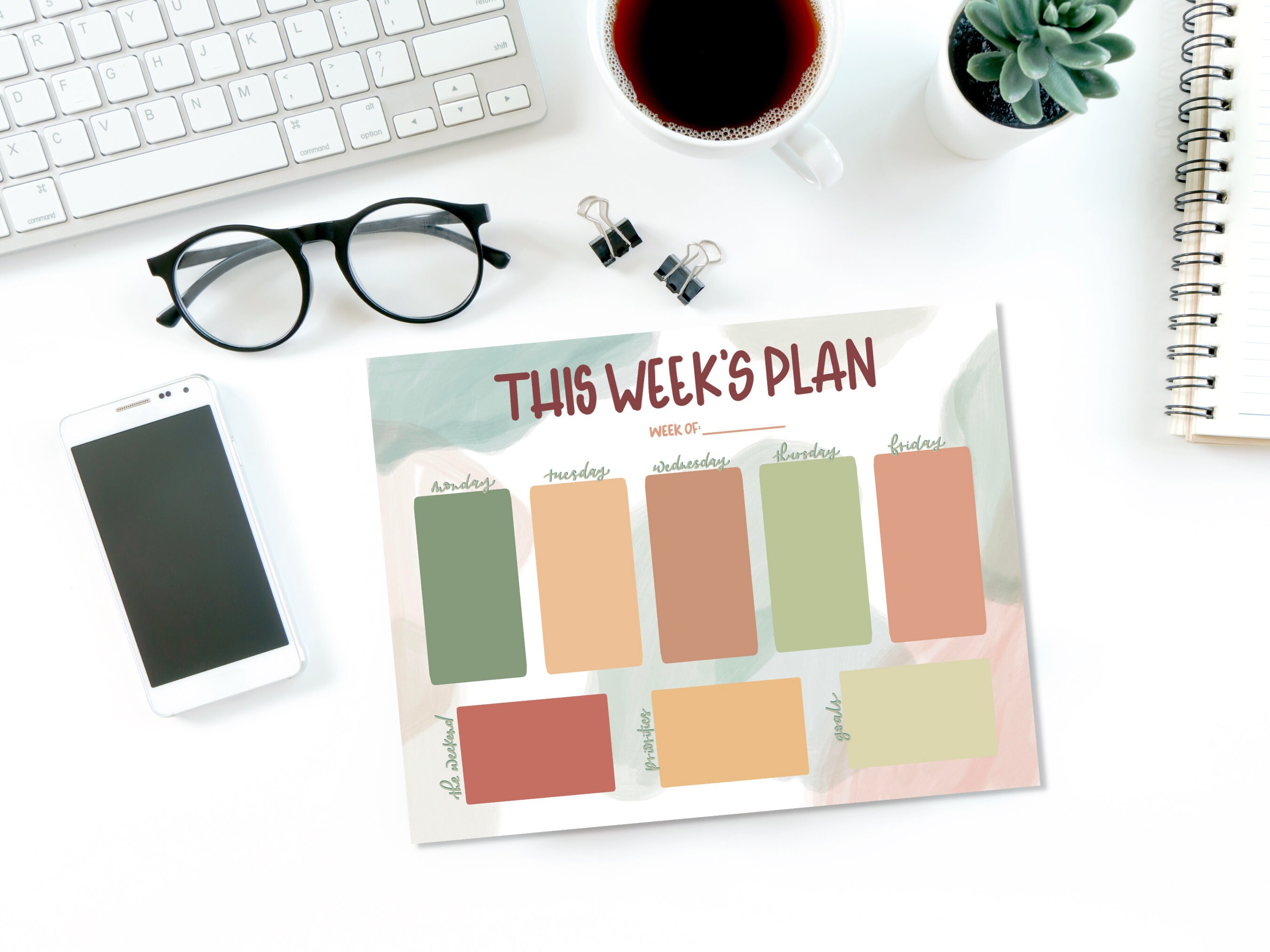 Weekly Planner Printable, Undated Weekly Schedule Digital Download ...
