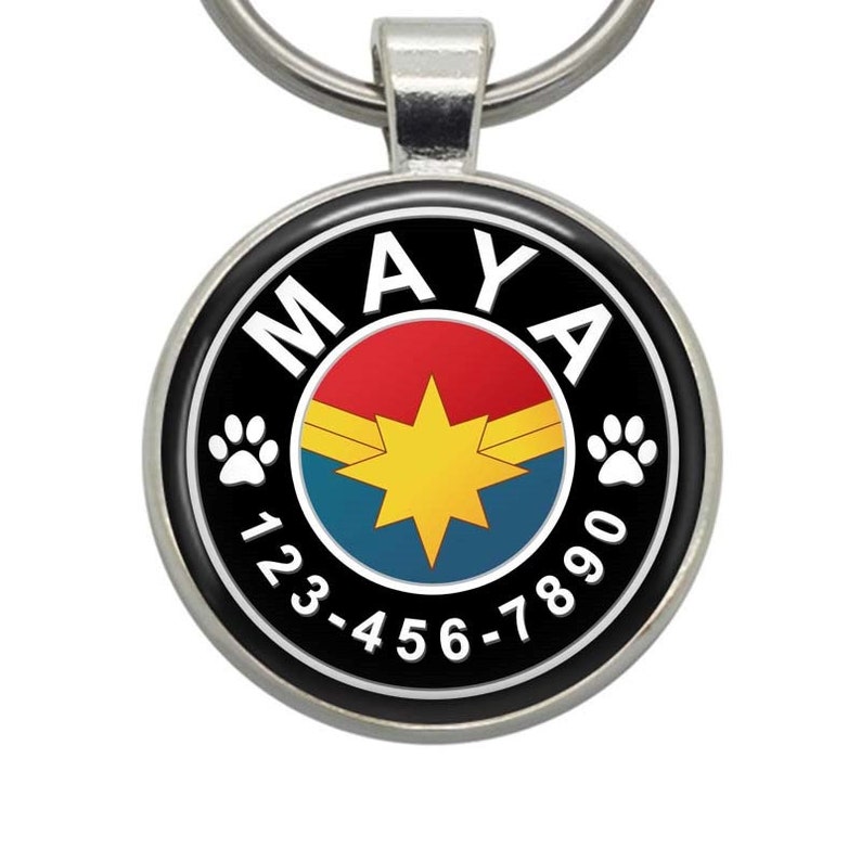 Dog Tags Captain Marvel Marvel Pet Tags Cat Tags Dog - Etsy
