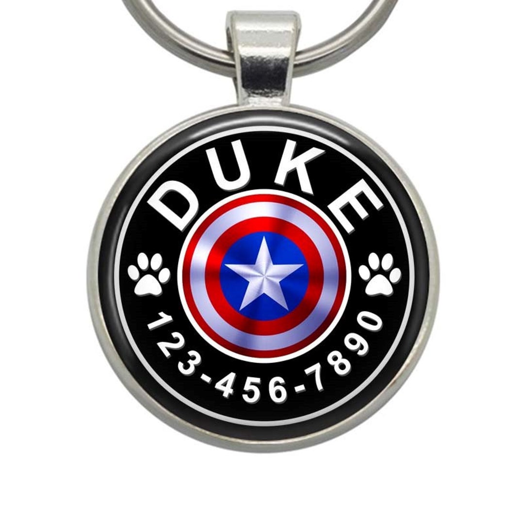Custom Captain America (marvel) Dog Tag: Personalized Pet ID Tag - Etsy