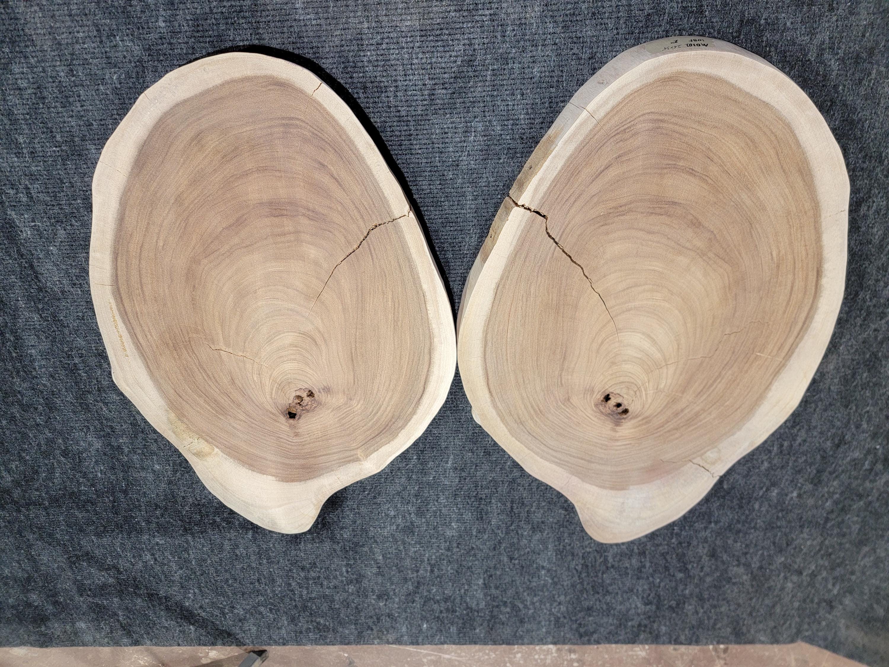 Monkey Pod Live Edge Slab Pair Crosscut Medallions Exotic Wood Lumber ...