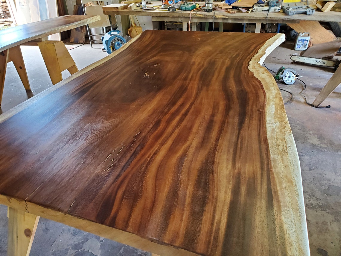 Monkey Pod Live Edge Slab Epoxy Resin Exotic Wood Lumber Huge Table Top ...
