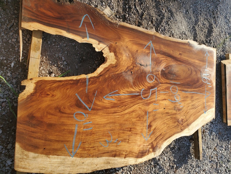 Monkey Pod Live Edge Slab Exotic Wood Lumber Huge Table Top 109" X 70 ...