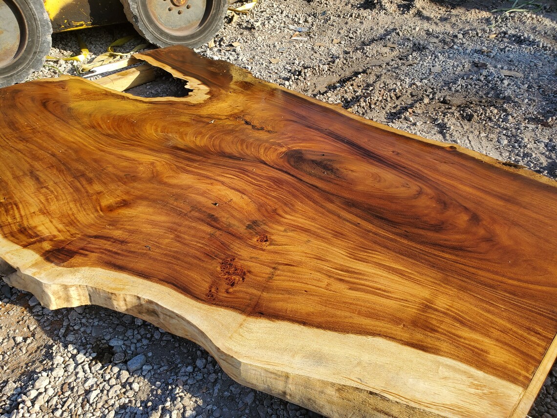 Monkey Pod Live Edge Slab Exotic Wood Lumber Huge Table Top 109" X 70 ...
