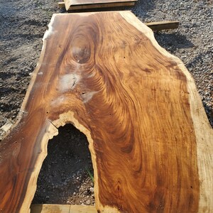 Monkey Pod Live Edge Slab Exotic Wood Lumber Huge Table Top 109" X 70 ...