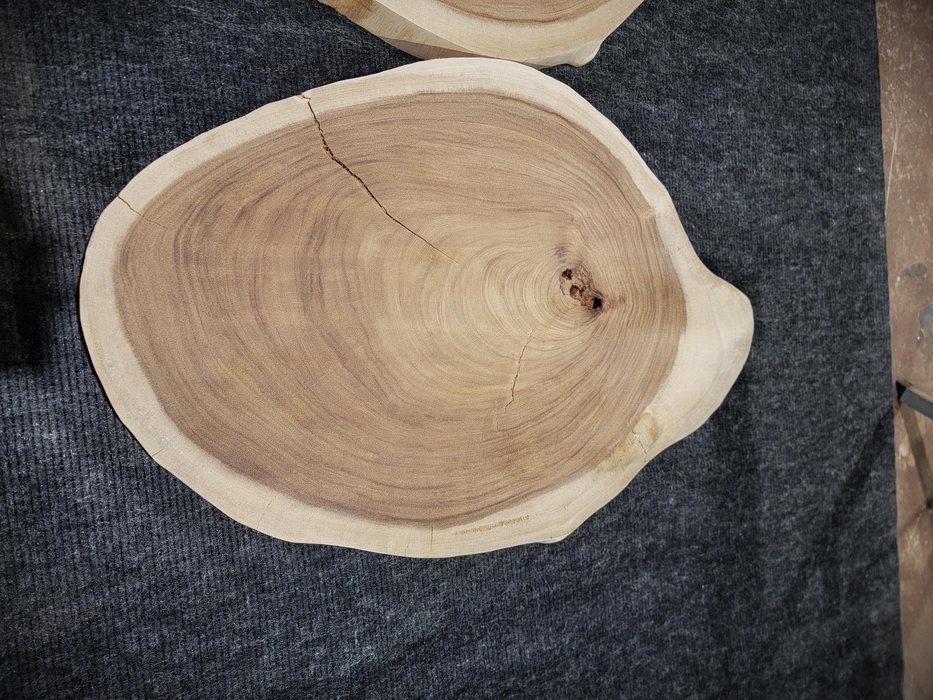 Monkey Pod Live Edge Slab Pair Crosscut Medallions Exotic Wood Lumber ...