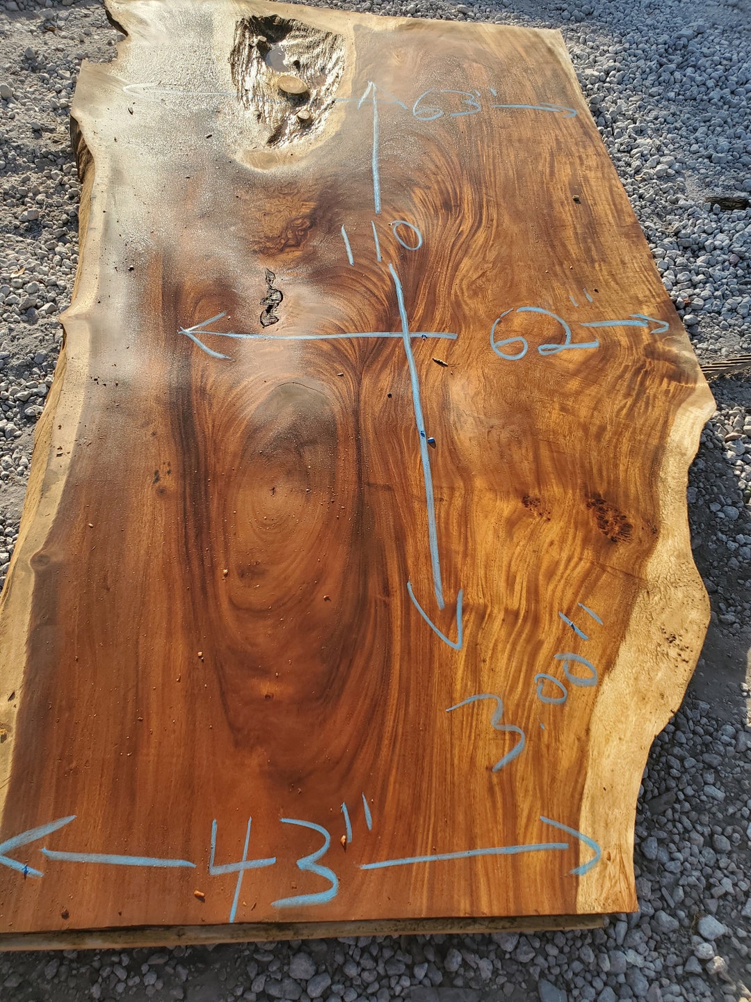 Live Edge Slab Monkey Pod Exotic Wood Lumber Huge Table Top 110" X 63 ...