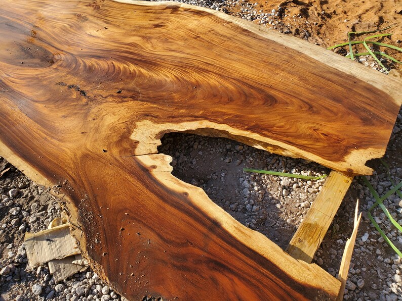 Monkey Pod Live Edge Slab Exotic Wood Lumber Huge Table Top 109" X 70 ...