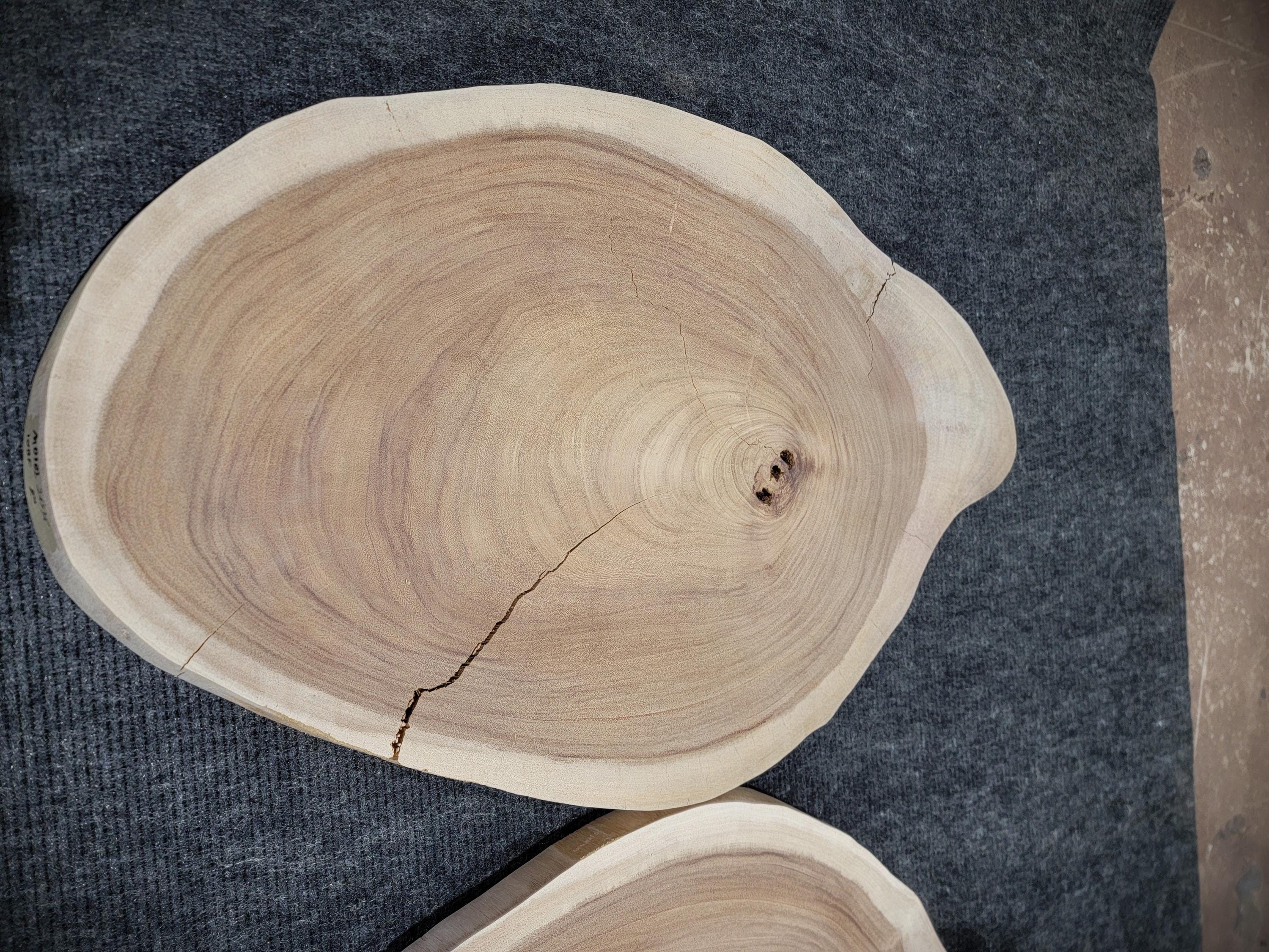 Monkey Pod Live Edge Slab Pair Crosscut Medallions Exotic Wood Lumber ...