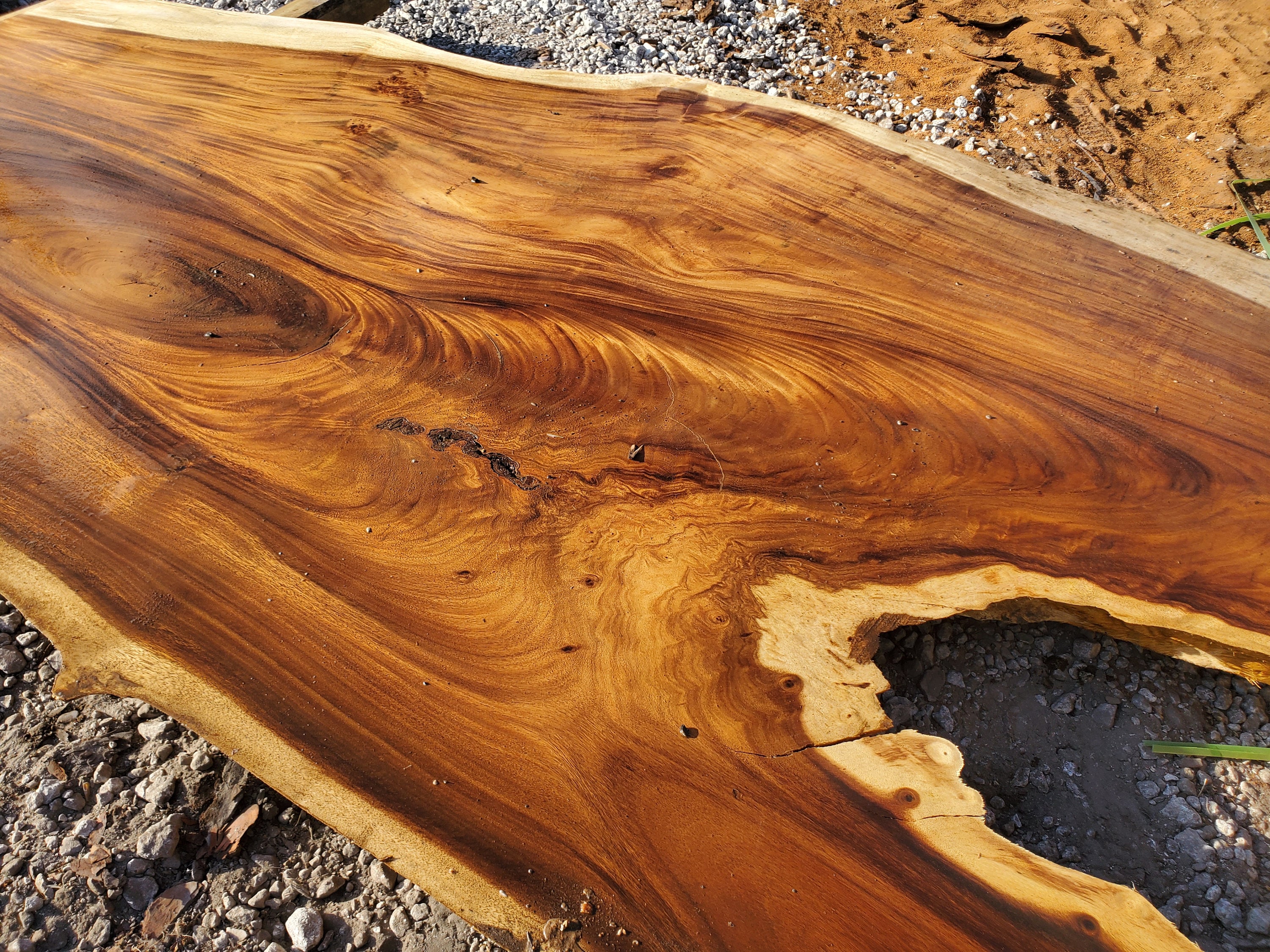 Monkey Pod Live Edge Slab Exotic Wood Lumber Huge Table Top 109" X 70 ...
