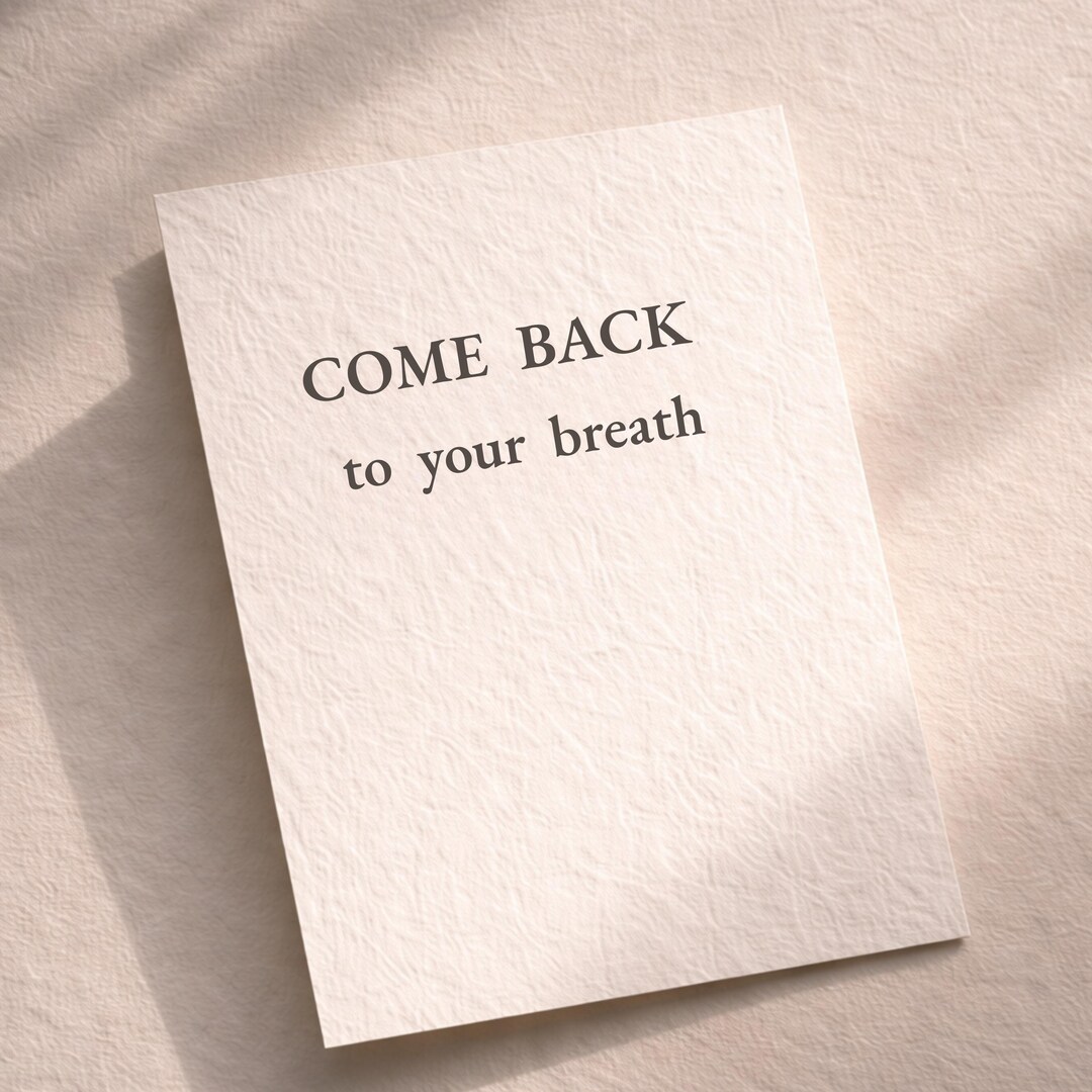 Come Back to Your Breath Printable Card | Minimal Therapy Encouragement ...