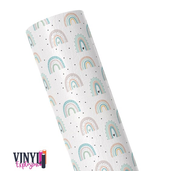 Rainbow Faux Leather Sheet Personalized Faux Leather | Etsy