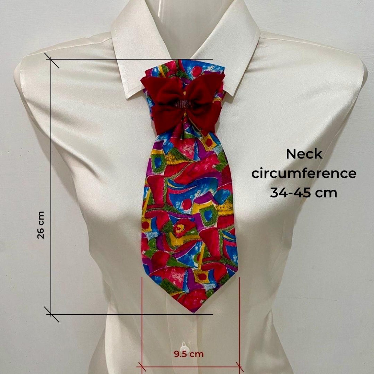 Colorful Silk Statement Tie Necklace – Handmade Art Cravat With Bow ...