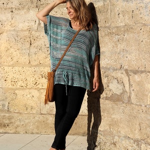 Crochet Pattern Batwing Sleeves Sweater “turquoise” - Languages ...