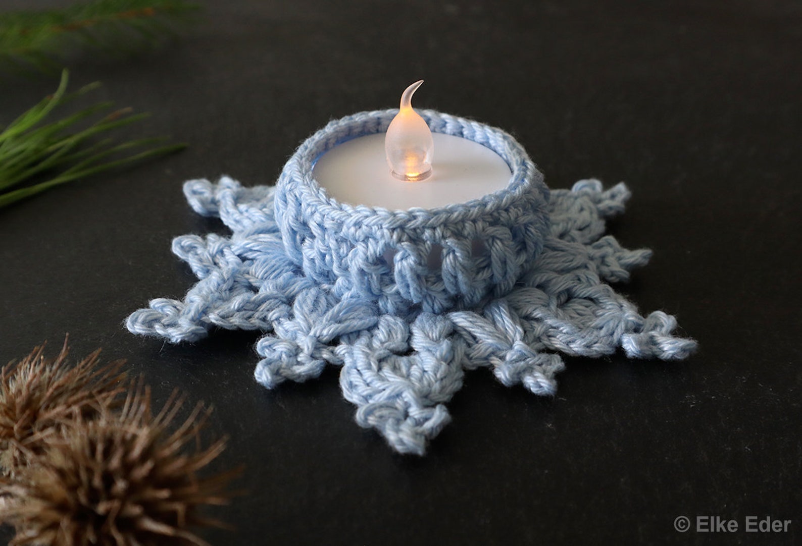 Crochet Pattern Economy Set Tealight Holders "let It Snow", "let It ...