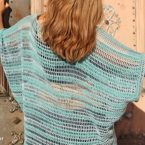 Crochet Pattern Batwing Sleeves Sweater “turquoise” - Languages ...