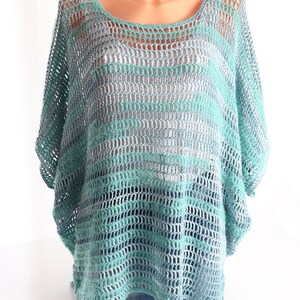 Crochet Pattern Batwing Sleeves Sweater “turquoise” - Languages ...