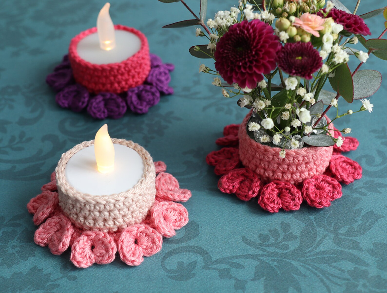 Crochet Pattern for Tealight Holder "little Hearts" - Languages ...