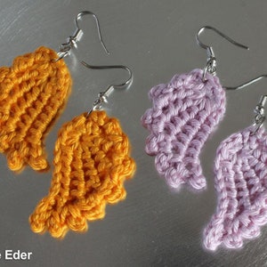 Crochet Pattern for Earrings With Wings / Pair of Wings - Languages: US ...