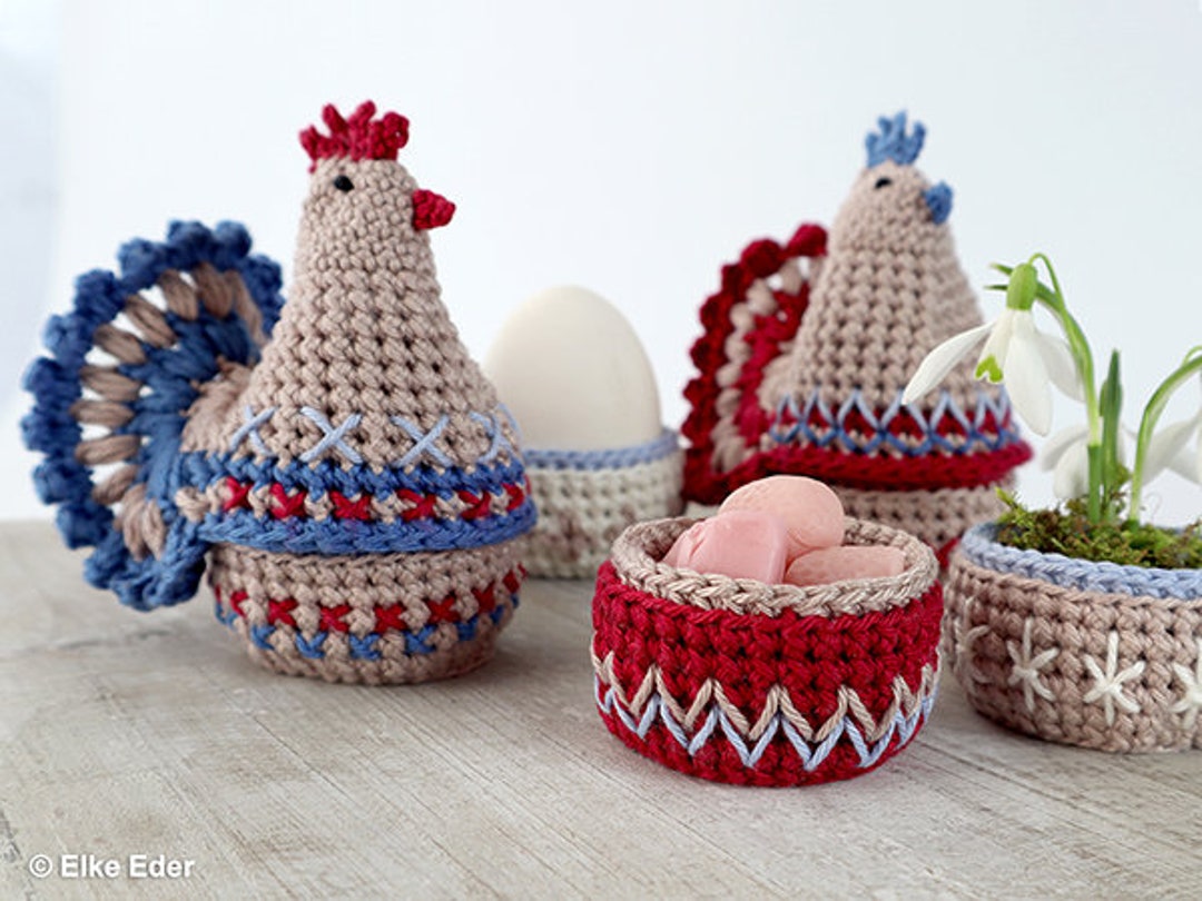 Egg Cosy "unique Hens" - Crochet Pattern English / German - Etsy