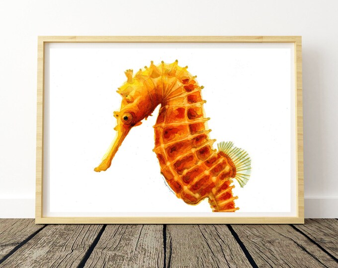 Seahorse, Digital Download Poster, Digital Wall Art Kids, Sea Animal ...