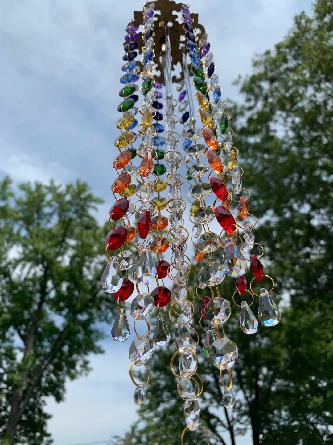 Chakra, Rainbow Crystal Handmade Wind Chime Sun Catcher, LGBTQ Gift ...