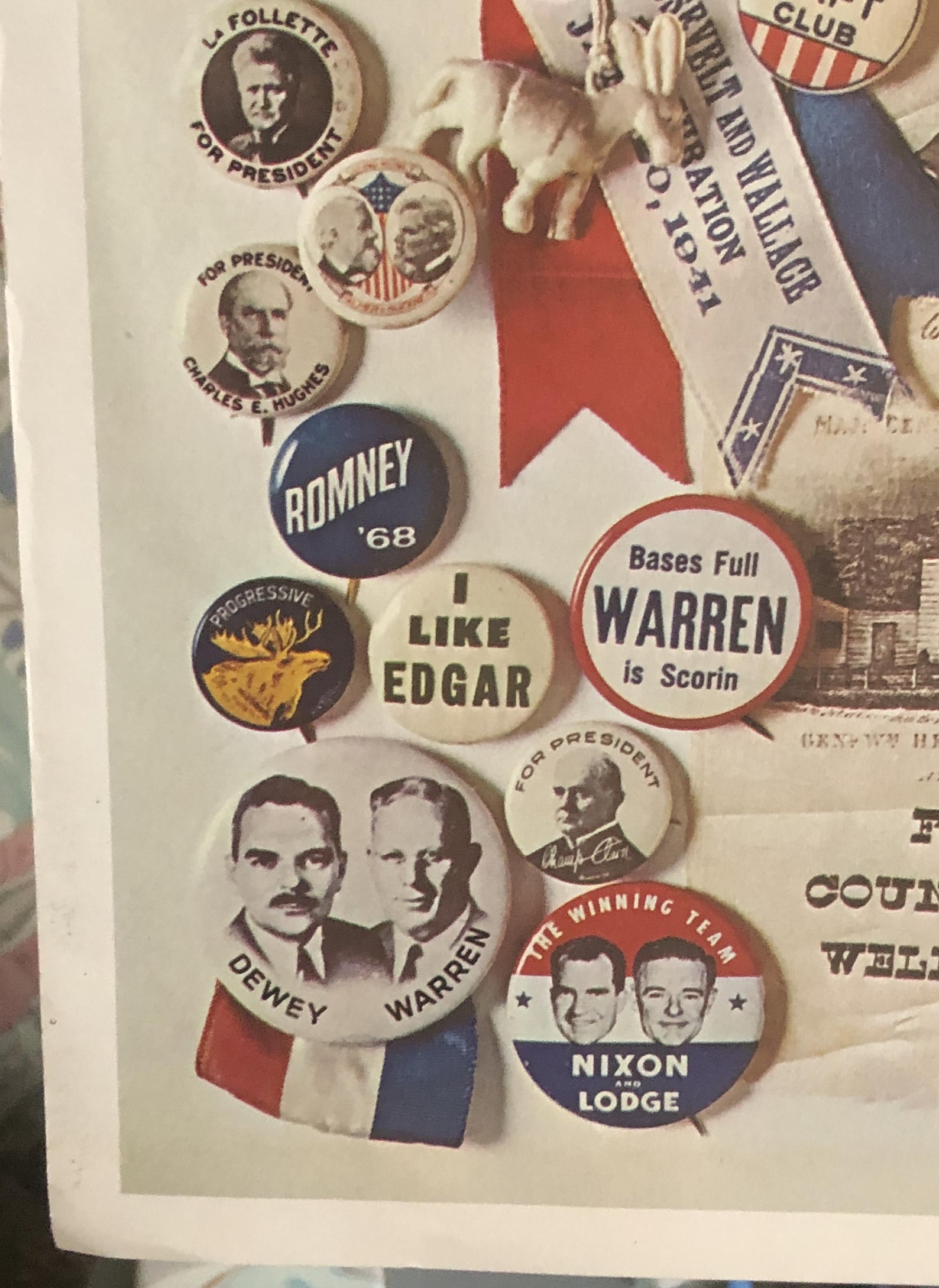 Poster of Presidential and Vice Presidential Pins and Ribbons - Etsy