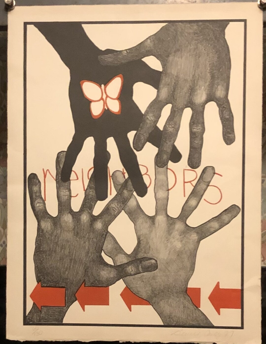 BERNIE CASEY 's "neighbors", Four Hands, Butterfly. 1977 - Etsy