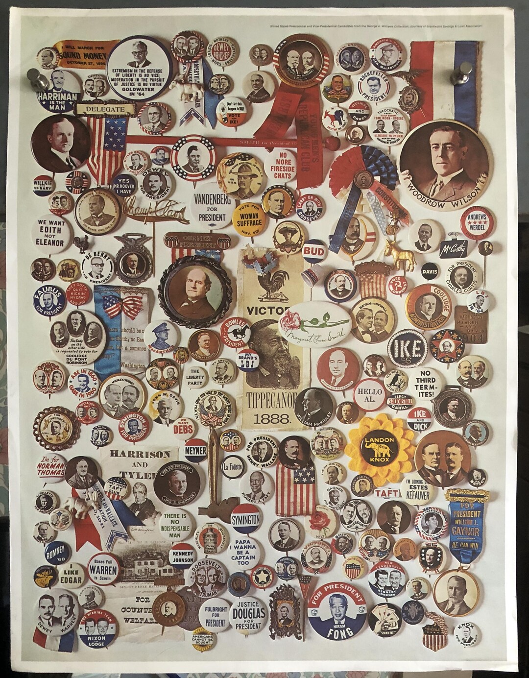 Poster of Presidential and Vice Presidential Pins and Ribbons - Etsy