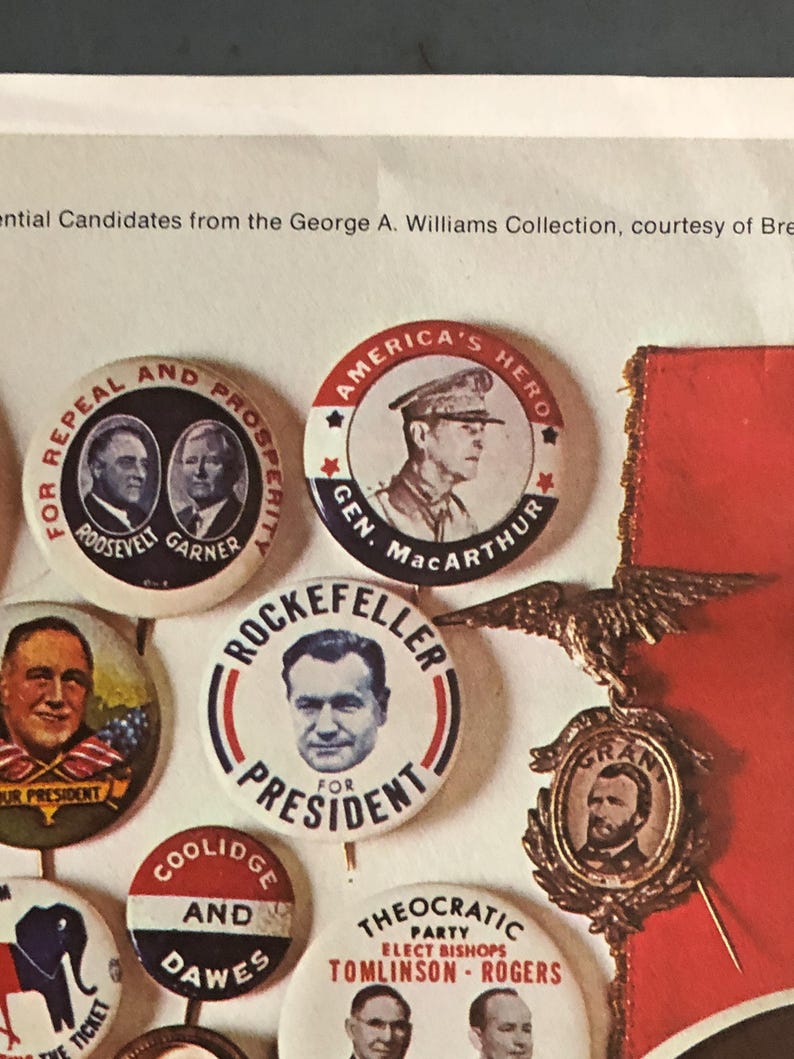 Poster of Presidential and Vice Presidential Pins and Ribbons - Etsy