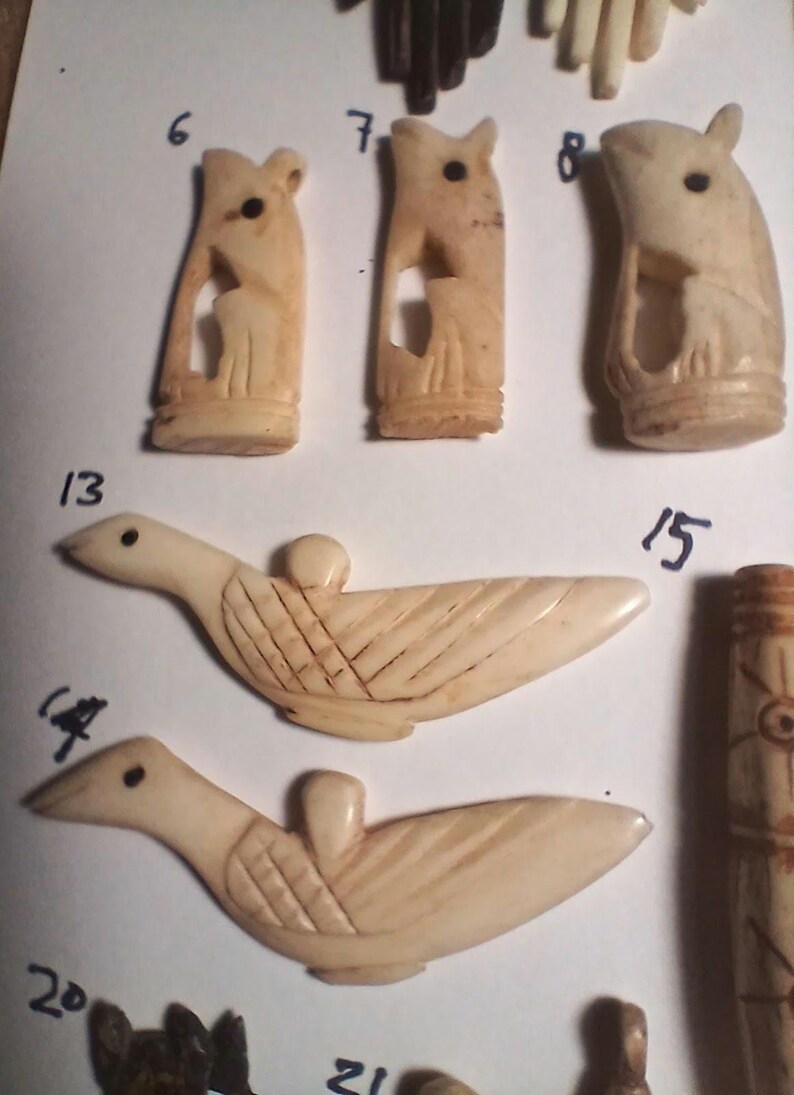 Vintage Indonesian Water Buffalo Bone Carvings (bali) - Etsy