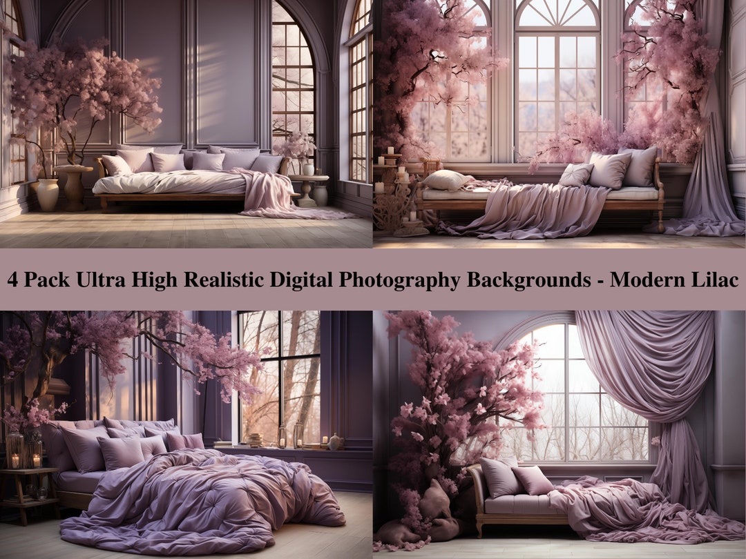 Digital Backgrounds - 4 High Resolution Ultra Realistic Modern Lilac ...