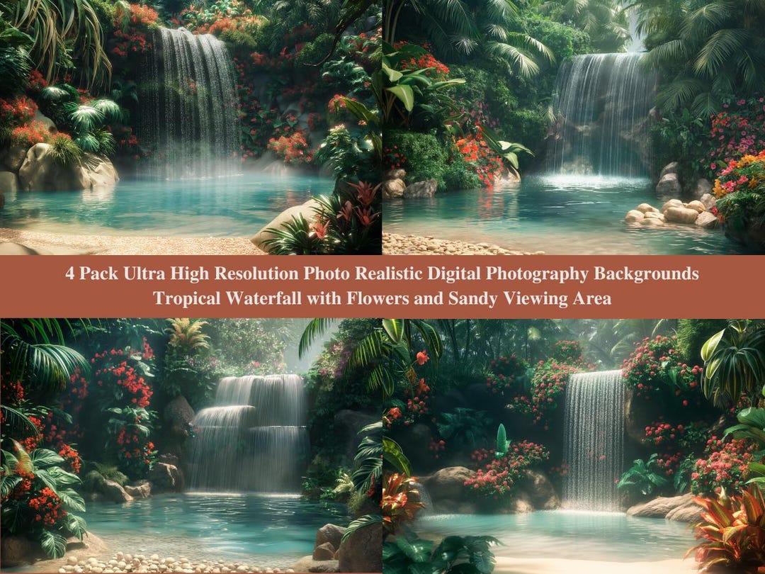 Digital Backgrounds 4 High Resolution Ultra Realistic Tropical Paradise ...