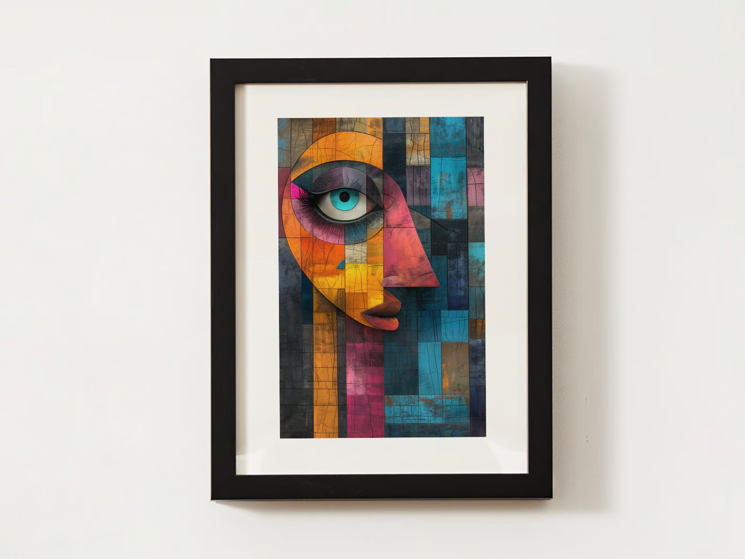 Vibrant Eclectic Woman Profile Gallery Art Style Print, Instant ...